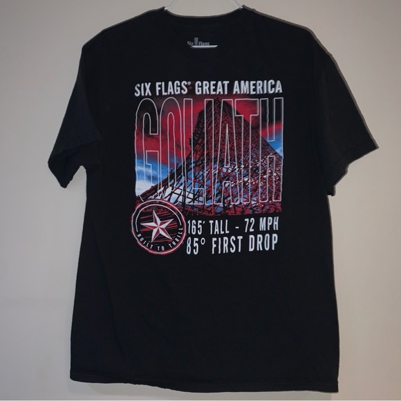 Shirts | Goliath Rollercoaster At Six Flags Shirt | Poshmark